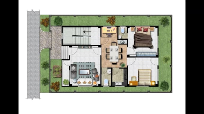 Create realistic render 2d floor plan in photoshop by Lhlutful | Fiverr