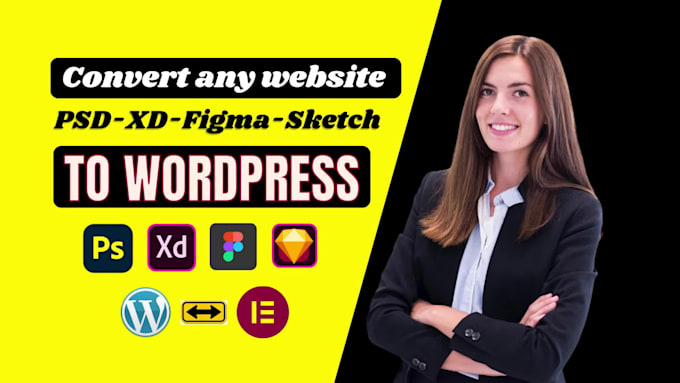 Convert xd psd figma to wordpress redesign copy clone website revamp elementor by Dev_rumki | Fiverr