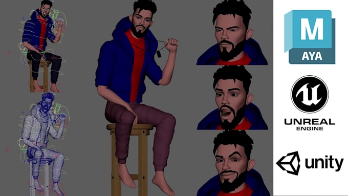 Do Professional 3d Rigging In Maya For Unreal Engine Unity Mocap Or
