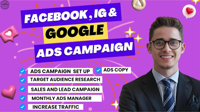 Setup manage facebook,instagram, google ads campaign advertising ads ...