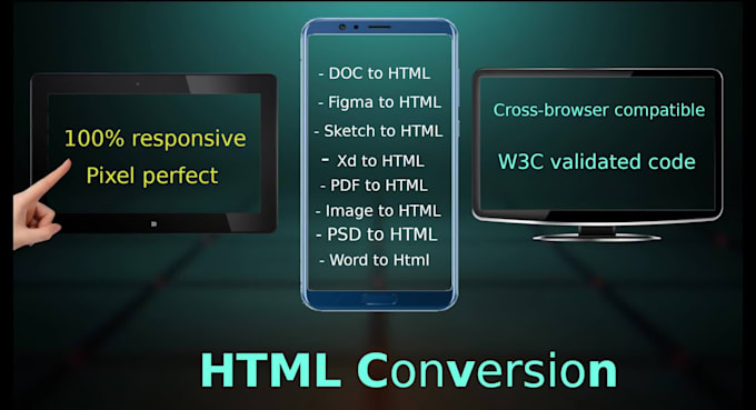 Convert any file to html, css and bootstrap with fully responsive by ...