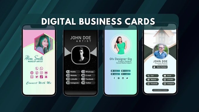 Design interactive, modern and clickable digital business card with qr ...