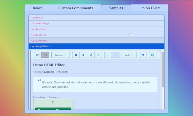 Develop a reusable custom react component, ui, widget by Heymarco | Fiverr Develop a reusable custom react component, ui, widget by Heymarco | Fiverr