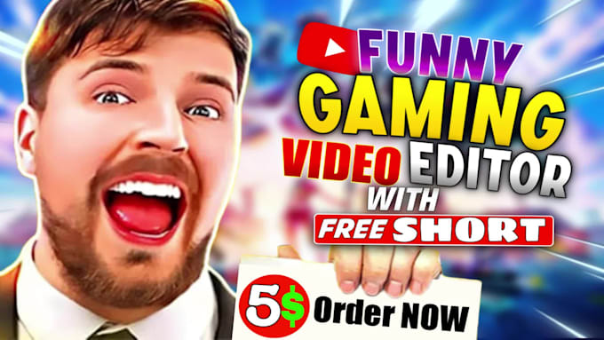Do funny gaming video edit for youtube with free thumbnail or shorts by ...