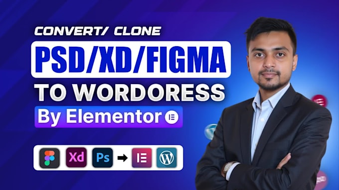 Convert psd, xd, figma to wordpress website or figma to elementor website by Kazi_talat | Fiverr