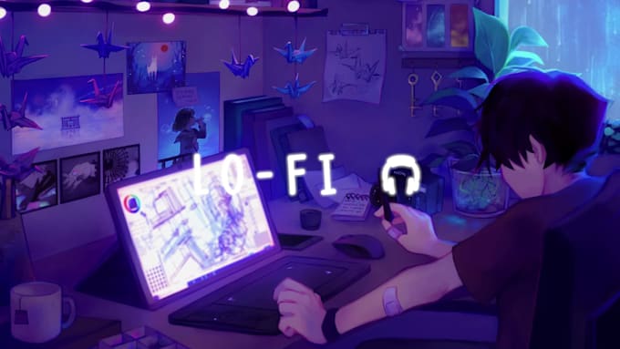 Create lofi youtube channel with 20 lofi music animations by Hevovibe ...