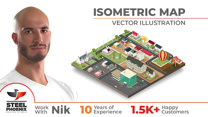 Create a isometric map vector illustration by Steelphoenix | Fiverr