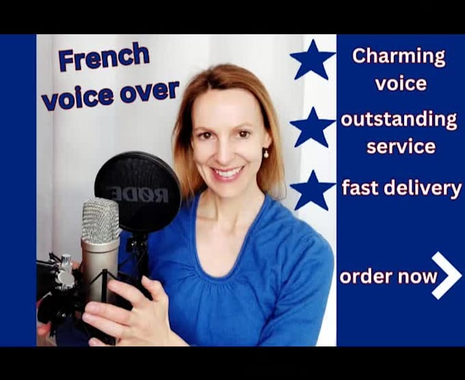 Offer a female voice over in a charming french voice by Sayyesvoices ...