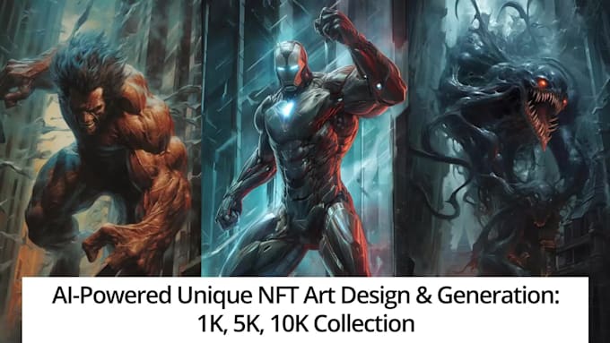 Create ai powered unique nft art design and generate 1k, 5k, 10k collections by Luckydart | Fiverr