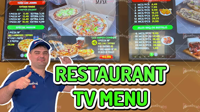 Design tv menu screens for restaurants by Montreal35_com | Fiverr