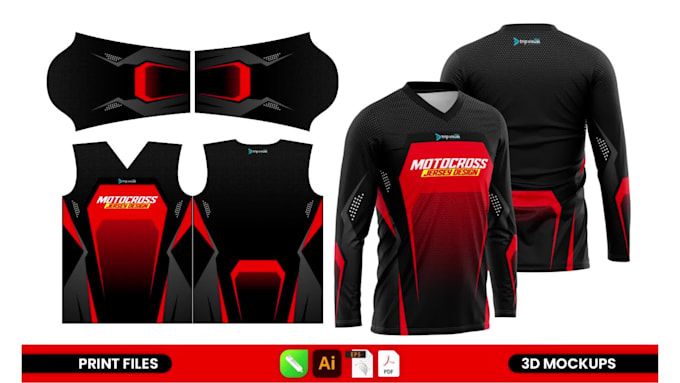 Make an mx motocross jersey design for sublimation by Netheri | Fiverr