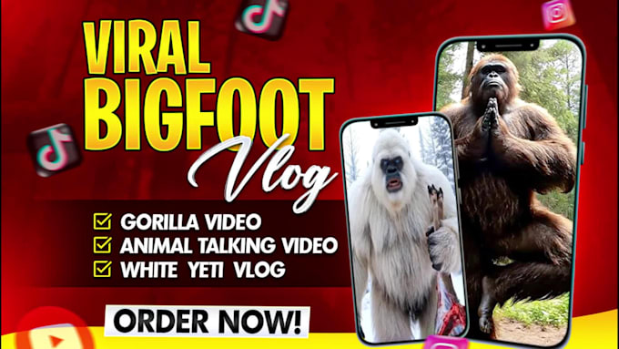 Create viral gorilla bigfoot vlog, ai bigfoot vlogging video by Toobajutt3 | Fiverr