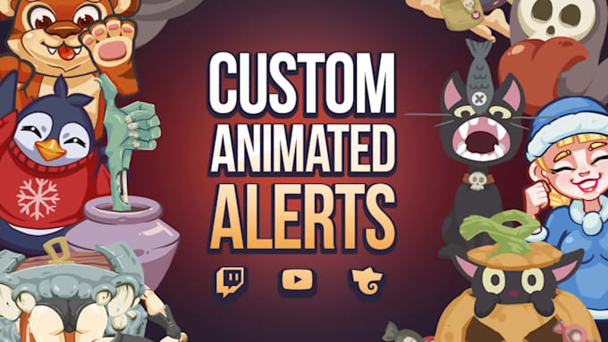 Make creative custom streaming animated alerts for twitch by Agamlizard ...