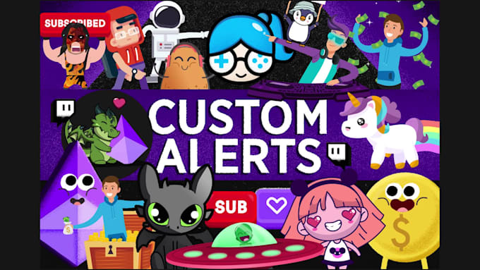 Create custom animated twitch alerts by Streamerstudio | Fiverr