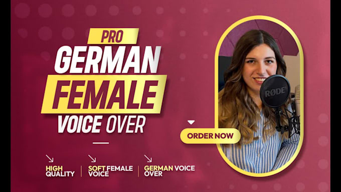 Produce a female german voice over in a warm voice by Thevoiceofmarie ...