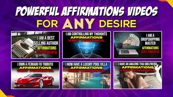 Create powerful custom affirmations video for any desire by Kyron | Fiverr