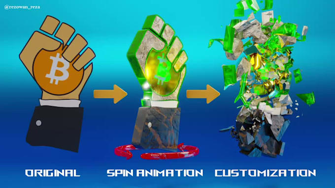 Create 3d spinning logo animation with blender by Rezowan_reza | Fiverr