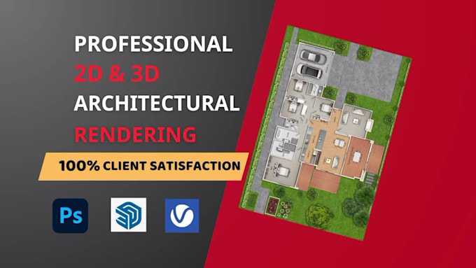 Use photoshop to create an expertly rendered 2d floor plan by ...
