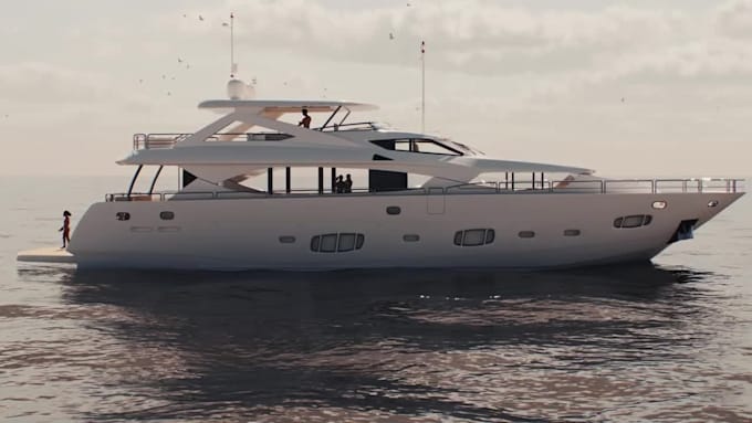 Render cgi 3d yacht animation, 3d boat design, 3d ship modeling ...