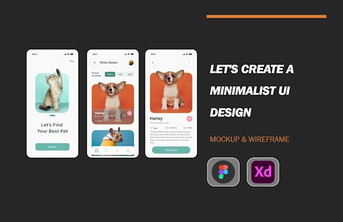 Create a minimalist mobile app ui design by Huginagency | Fiverr
