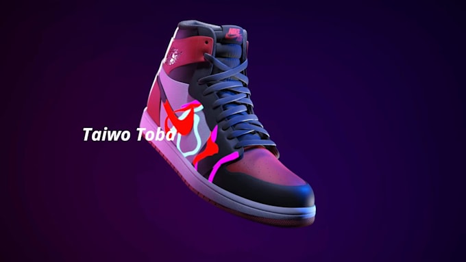 Render 3d shoe design, shoe modeling and animation by Taiwotoba | Fiverr
