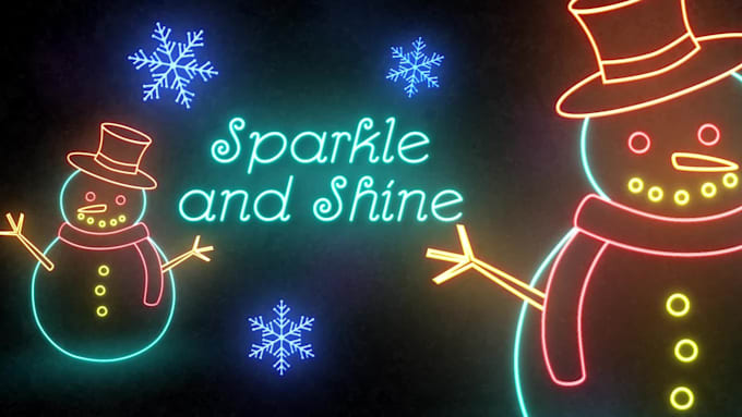 Make this christmas neon greetings intro video