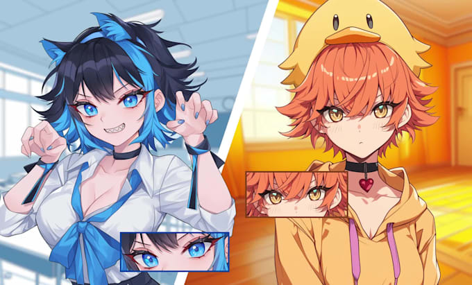 Draw anime character for avatar, pfp, icon, album cover, and vtuber by ...