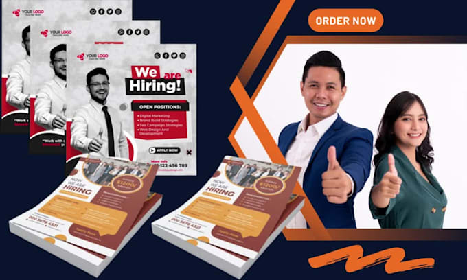 Urgent job hiring, quick recruitment fly and print advert by Sawf12 | Fiverr