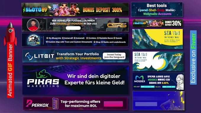 Do modern animated gif banner design by Mj_motionmedia | Fiverr