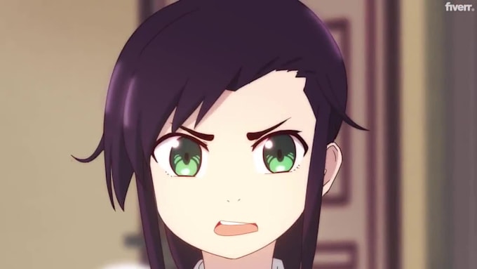 Create a japanese 2d anime style animation,2d animation for you by ...