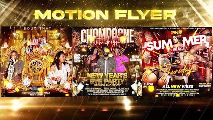 Make amazing motion flyer with flyer design by Motionhuntdm | Fiverr