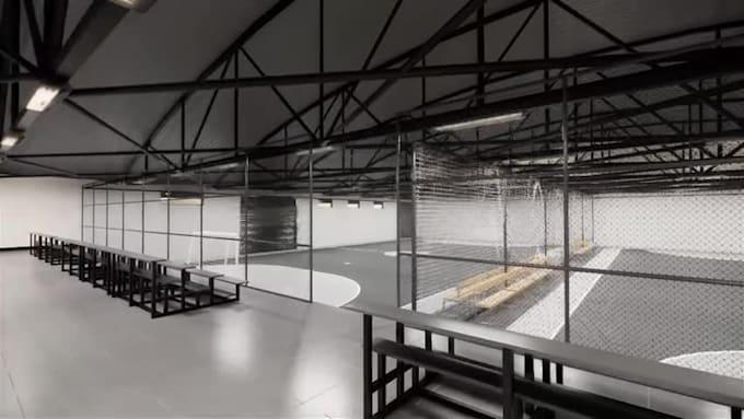 Model and render indoor sports complex buildings and facilities in 3d ...