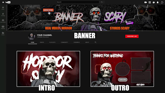 Create horror scary creepy intro,outro,banner for your channel youtube by Hanoutalik | Fiverr