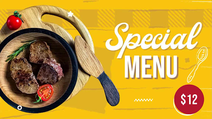 Design a digital menu, digital menu board, or animated menu by ...