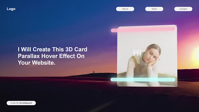 Create this 3d card parallax hover effect on your website by Icodeayush | Fiverr
