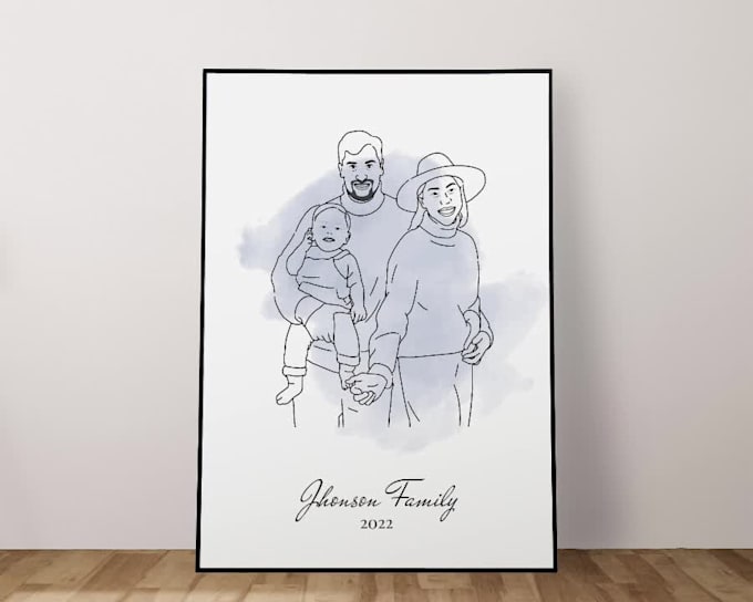 Make pretty custom line drawing portrait by Erpedesign | Fiverr
