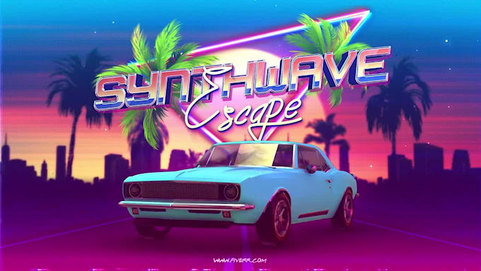 Create an 80s neon city retro animation intro video of your text, logo ...