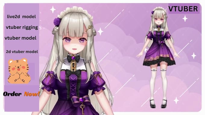 Draw live2d vtuber model or 2d vtuber model character design anime ...