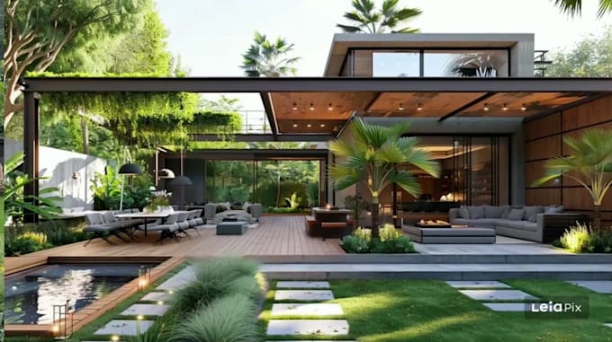 Progettazione paesaggio, cortile, giardino pensile, patio, pergolato ...