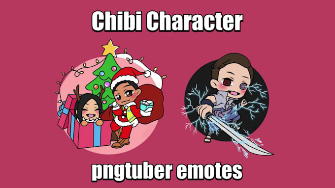 Draw a cute chibi character, emote, anime chibi, vtuber and pngtuber ...