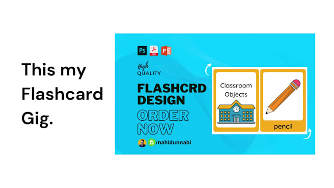 Design printable flashcards and kid flashcards by Nahidunnabi | Fiverr