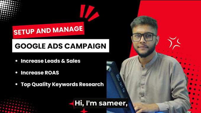 Setup your google shopping ads, search ads, pmax campaign, sem specialist by Sameer_dme | Fiverr