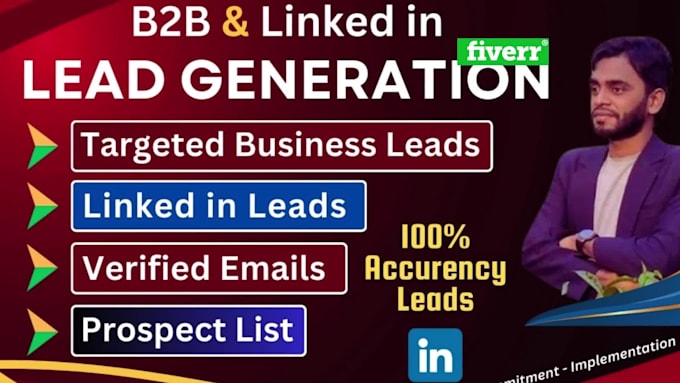 Provide b2b lead generation, linkedin leads for any industry by Mdrashed7542 | Fiverr