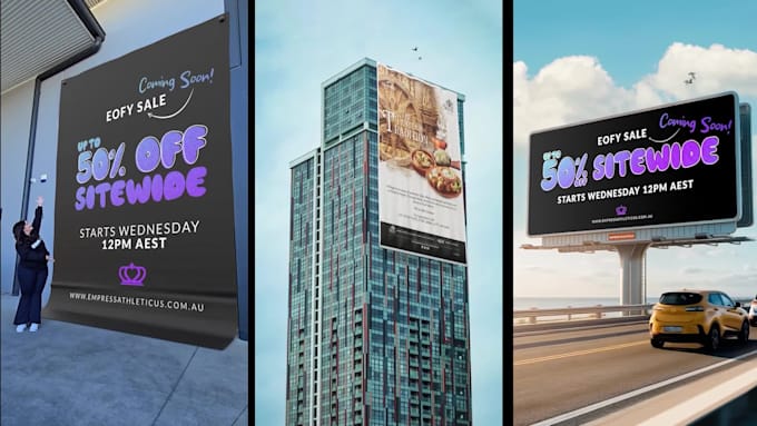 Create viral banner unroll cgi vfx ads, flyer unroll ads, billboard ...