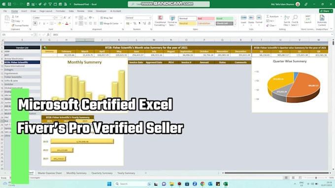 Create professional microsft excel reporting with charts and vba by Taifshumon | Fiverr