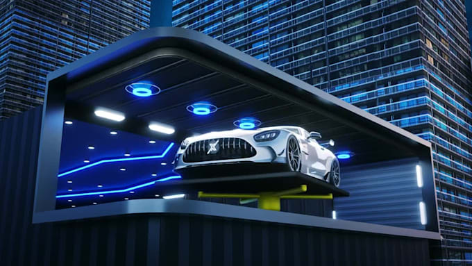 Craft 3d led screen, anamorphic display billboard animation commercial ...