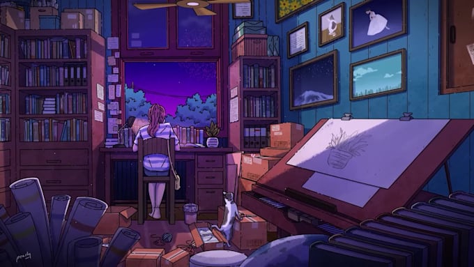 Create a digital art video loop by Laurence_t | Fiverr