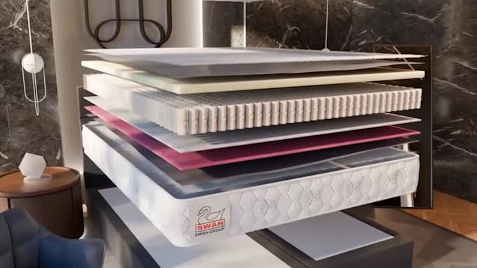 Do 3d mattress animation 3d bed animation cgi pillow video 3d product ...