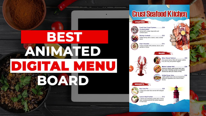 Design digital animated menu by Hamzaaali1 | Fiverr