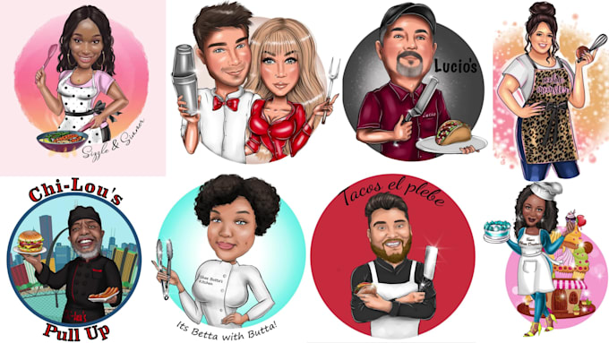 Craft cartoon food logo for restaurants, bbq and fast food by Shahwaiz ...